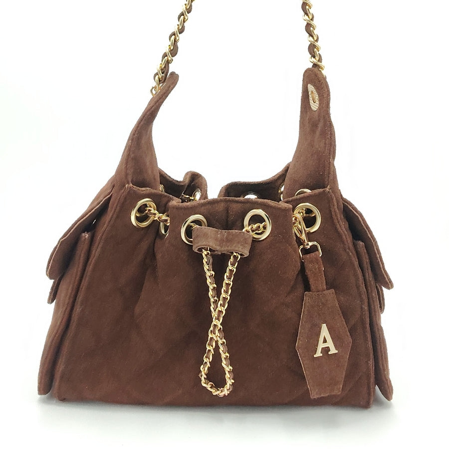 Bolso de cadena Sherlyn Mediano Piel Gamuza – Ffaba