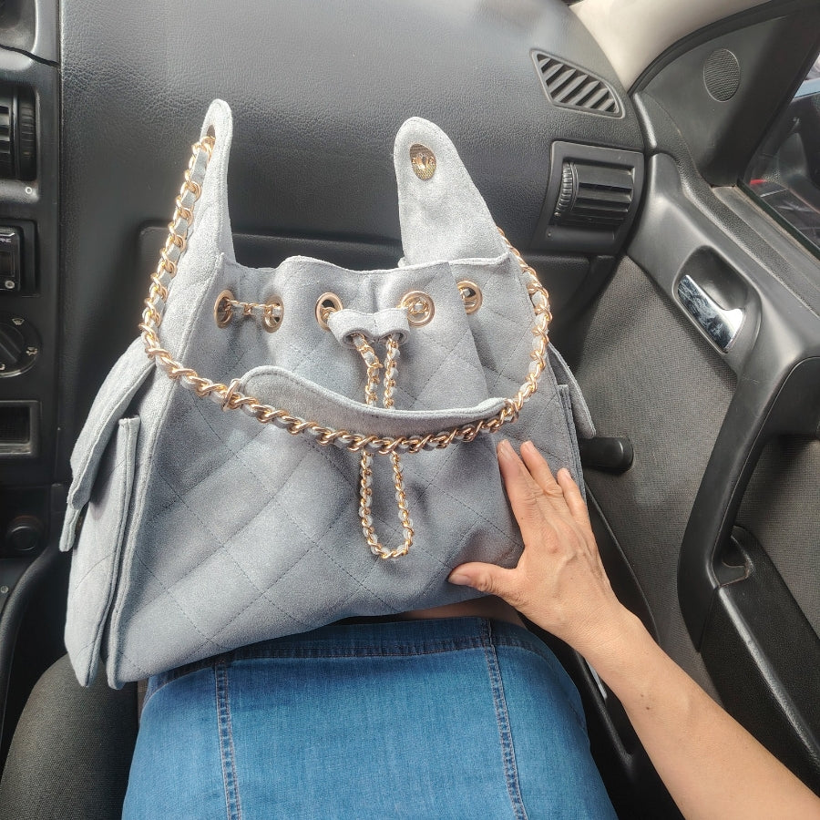 Bolso de cadena Sherlyn Mediano Piel Gamuza – Ffaba